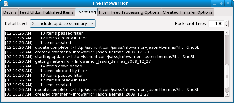 RSS Properties - Tixati